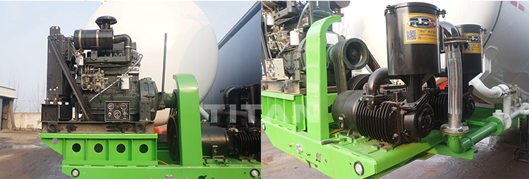 How do dry bulk cement powder tanker trailer work?