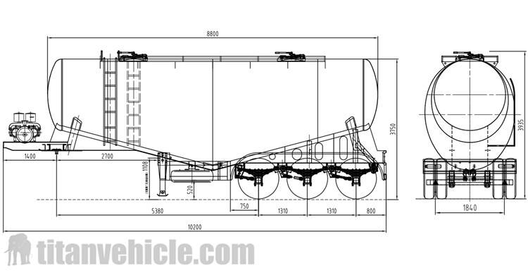 3 Axle Bulk Cement Tanker Trailer for Sale in Mozambique