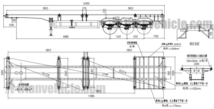 2/3 Axle 40ft Skeleton Trailer for Sale in Namibia Luderitz