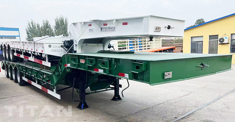 100 Ton 4 Axle Step Deck Trailer with Ramps for Sale in Tanzania