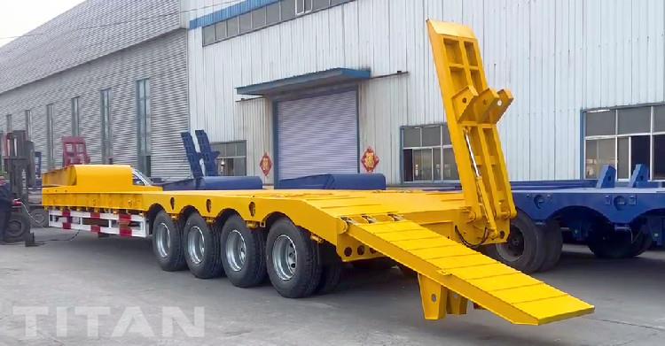 4 Axle Low Loader for Sale with Hydraulic Ramp in Guyana