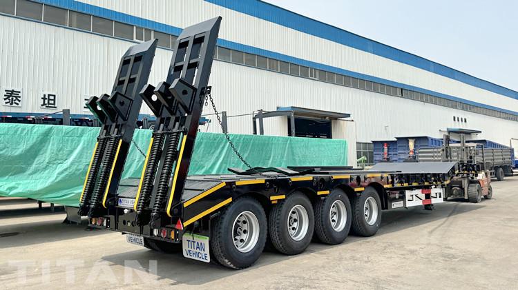 4 Axle 100 Tons Semi Low Loader Truck Trailer for Sale in Angola