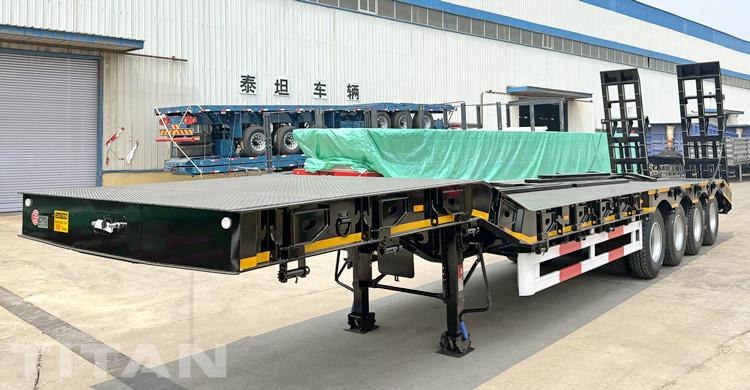 4 Axle 100 Tons Semi Low Loader Truck Trailer for Sale in Angola